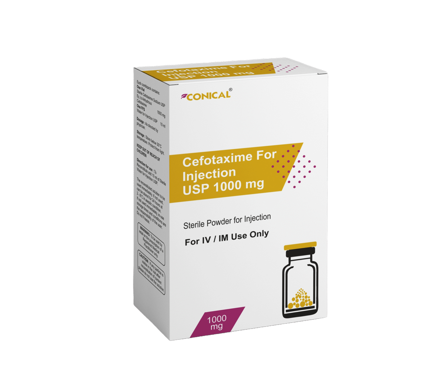 Cefotaxime For Injection 1000 mg Manufacturer, Supplier.